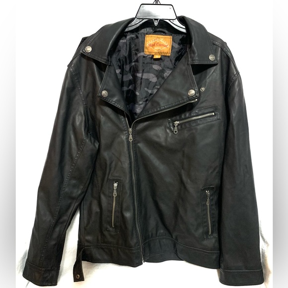 Red Camel | Jackets & Coats | Vintage Mens Xl Black Faux Leather Long ...